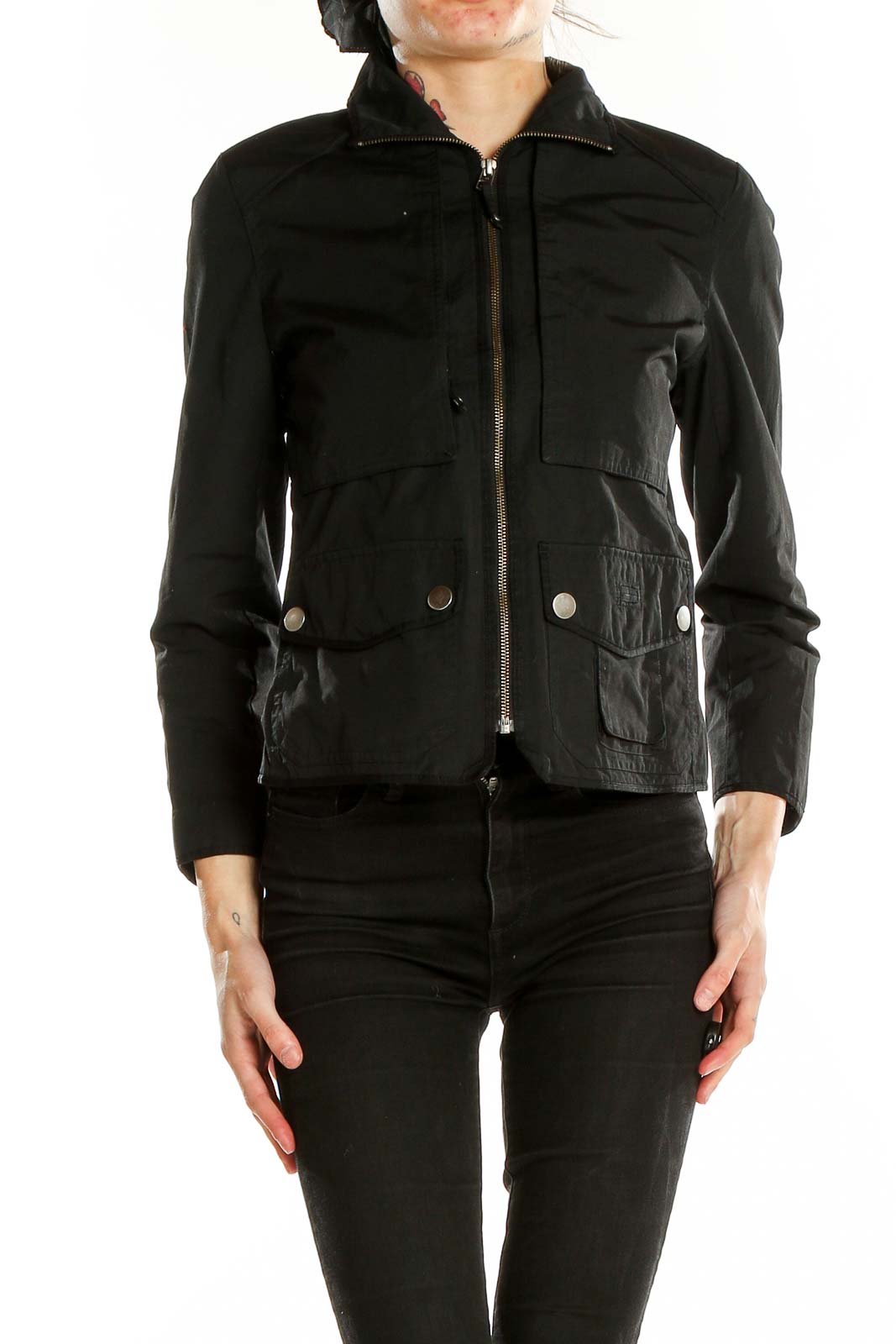 Bernardo Black Nylon Utility Jacket - Excellent Condition – SilkRoll