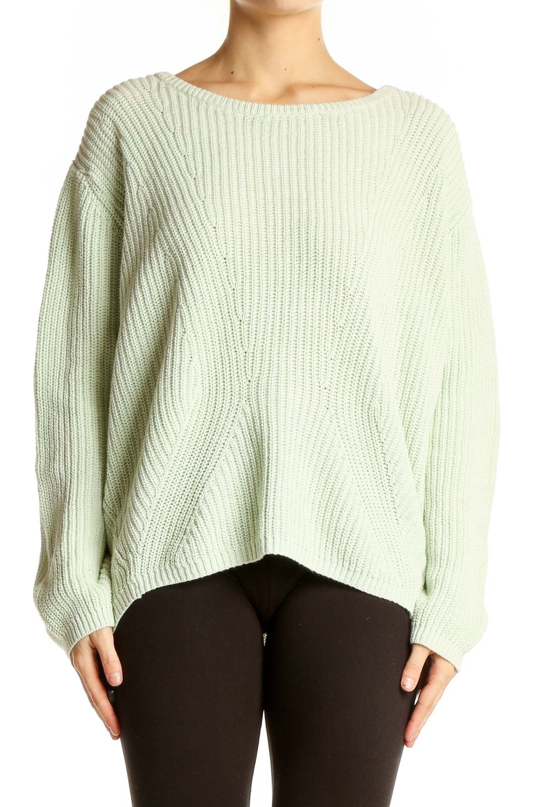 Mint Green Ribbed Cotton Sweater | Banana Republic – SilkRoll
